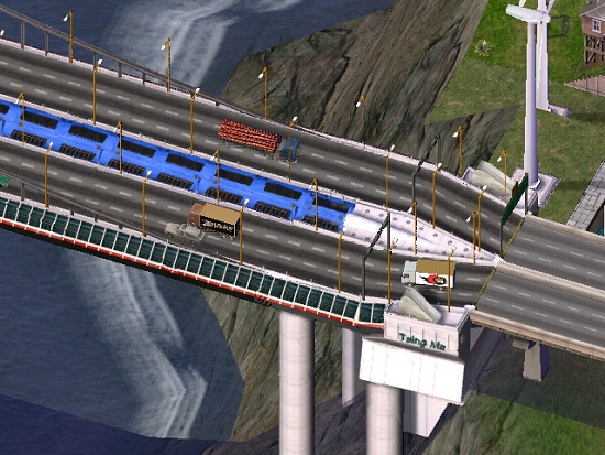 Tsing Ma Bridge (Hong Kong) Single Deck - SimCity4 - World's BAT, MOD, LOT